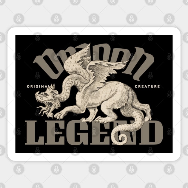 Vintage Legendary Dragon - Antique Dragon - Sticker | TeePublic