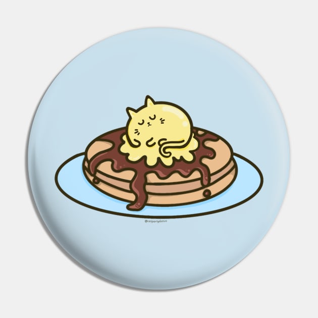 Pancake Cat - Pancakes - Pin | TeePublic