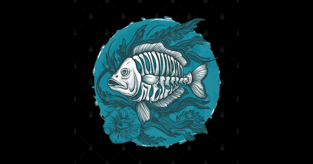 Boney Fish Tattoo Design - Boney Fish Tattoo Design - Sticker | TeePublic