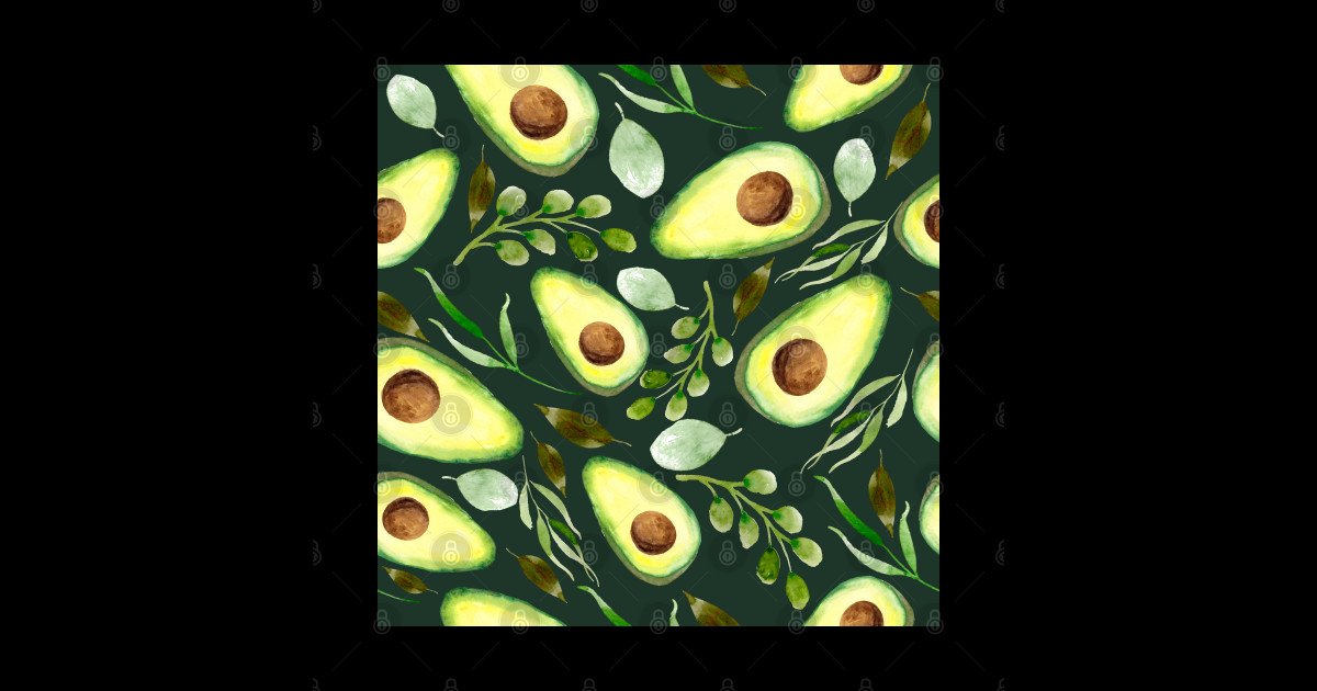 Avocados and Greenery | Watercolor | Pattern - Watercolor - Sticker ...
