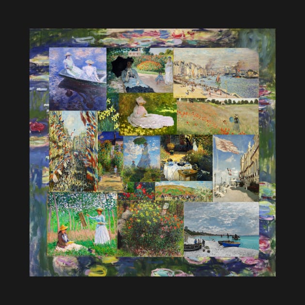 Claude Monet Impressionist Paintings Collage - Monet Impressionist - T ...