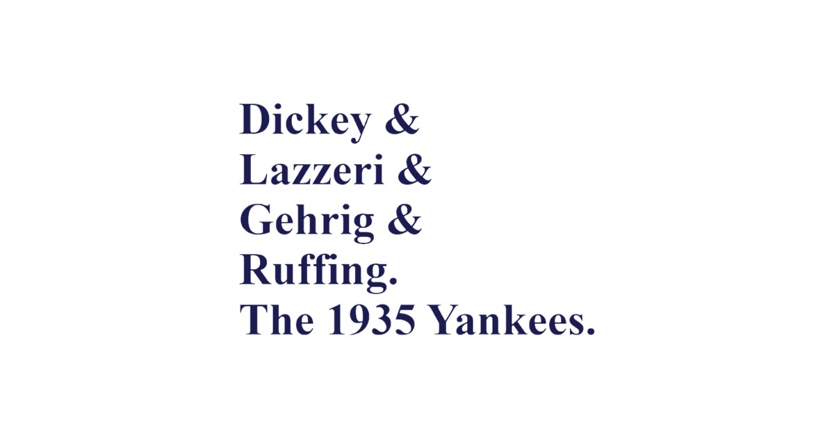 1935 Yankees Tribute - Yankees Baseball - T-Shirt | TeePublic