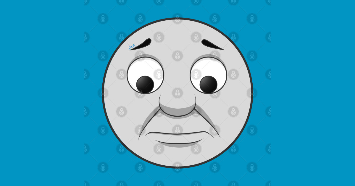Thomas sad face - Thomas Tank Engine - Sticker | TeePublic