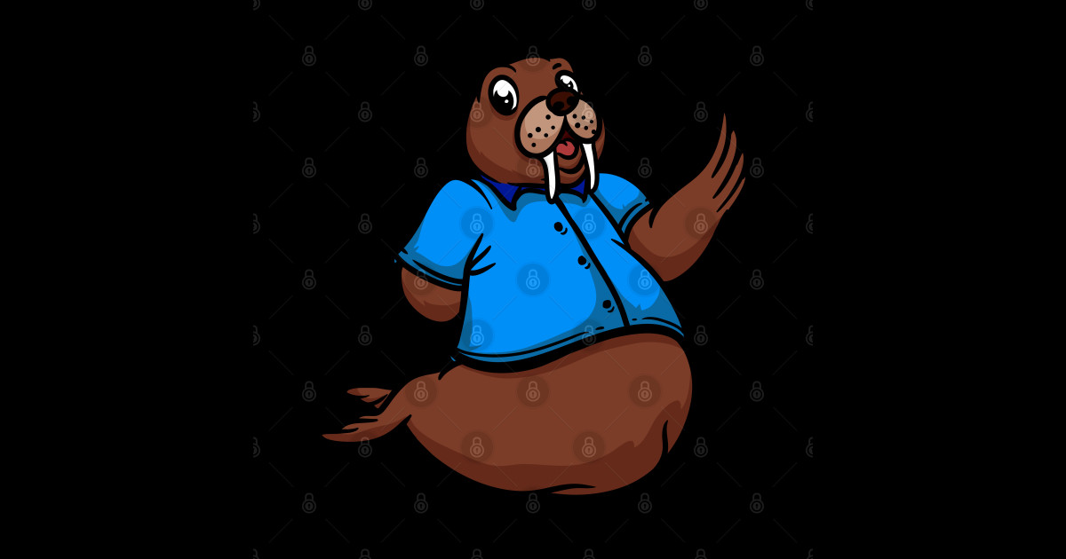 Cute Anthropomorphic Human-like Cartoon Character Walrus in Clothes ...