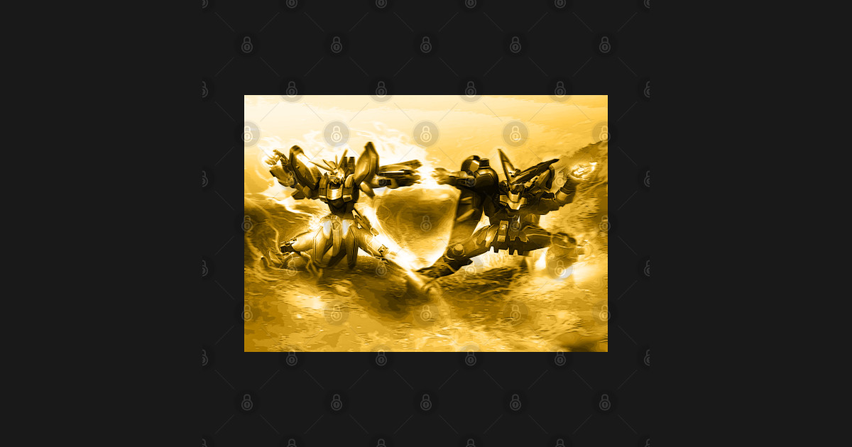 gold GOD gundam versus MASTER GUNDAM G - Gundam G - T-Shirt | TeePublic