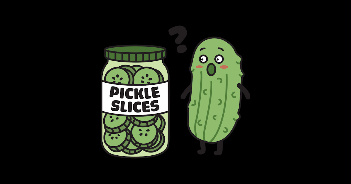 Pickle Surprise A Cucumber And A Jar Of Sliced - Funny - Sticker | TeePublic