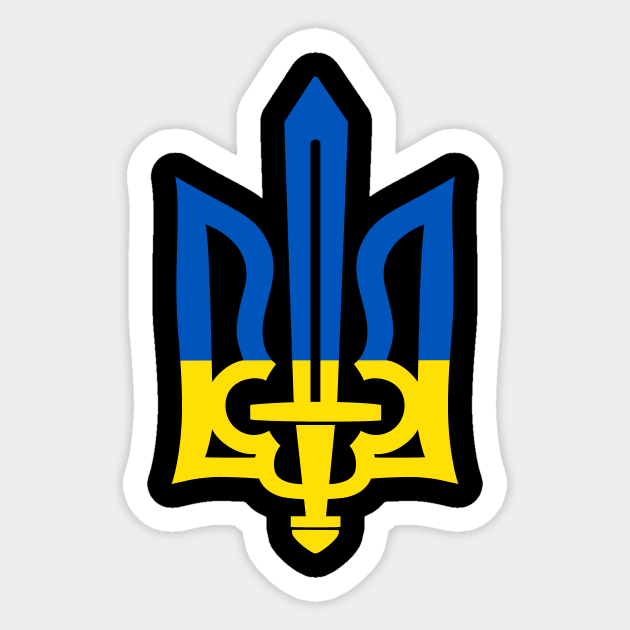 Ukrainian Tryzub Flag - Ukrainian Trident - Sticker | TeePublic