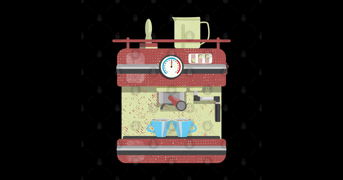 Red vector coffee machine - Coffee Machine - Sticker | TeePublic
