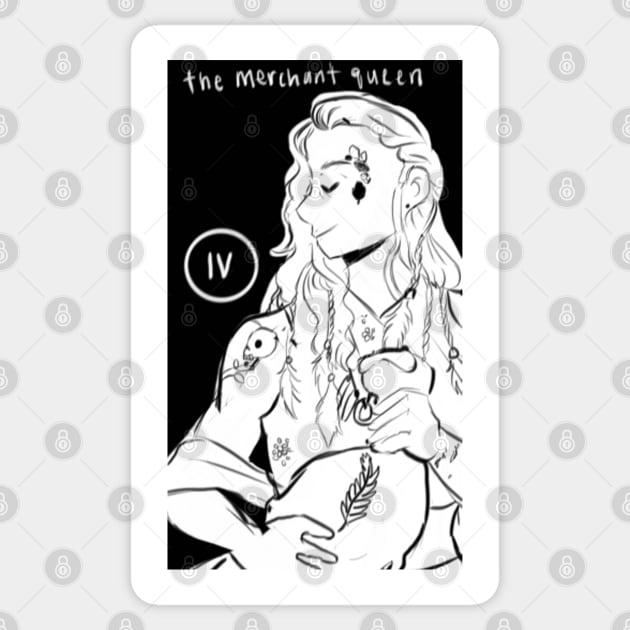 The Merchant Queen Evolett Tarot Card - Tarot - Sticker | TeePublic
