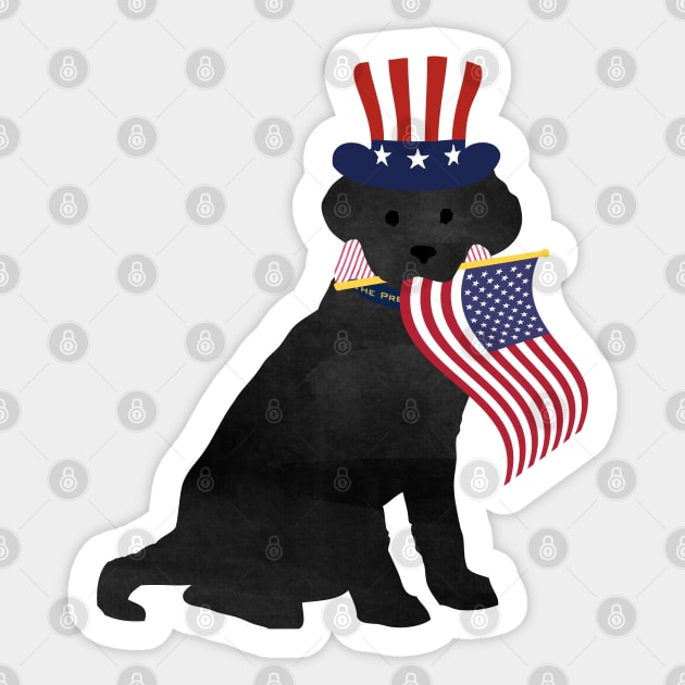 Preppy Patriotic Black Lab - Dogs - Sticker | TeePublic