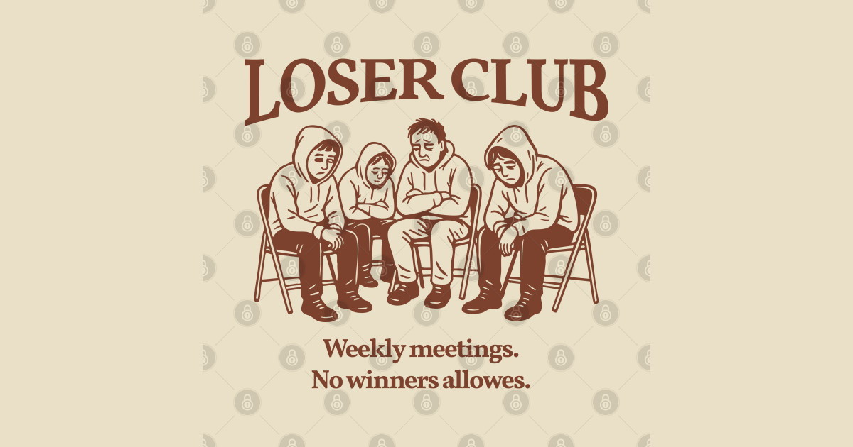 LOSER CLUB Hoodie Squad – Classic Sad Aesthetic Folding Chair Art ...
