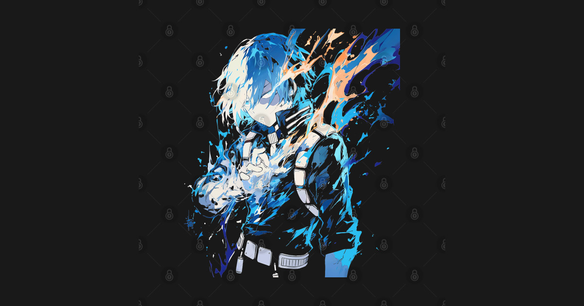 Shoto Todoroki Splash Art My Hero - Shoto Todoroki - T-Shirt | TeePublic