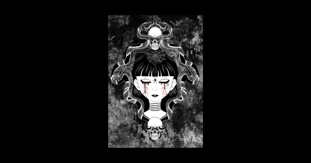 Goth Girl And Her Snakes - Goth - Sticker | TeePublic