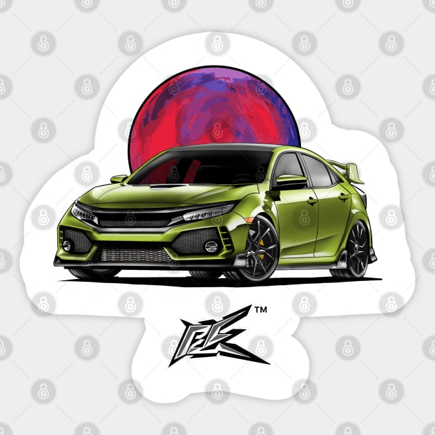 honda civic typeR fk lime green - Civic Type R - Sticker | TeePublic