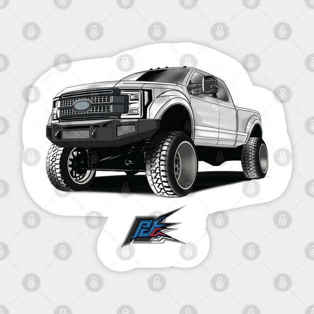 ford f250 hd truck white - Ford F250 - Sticker | TeePublic