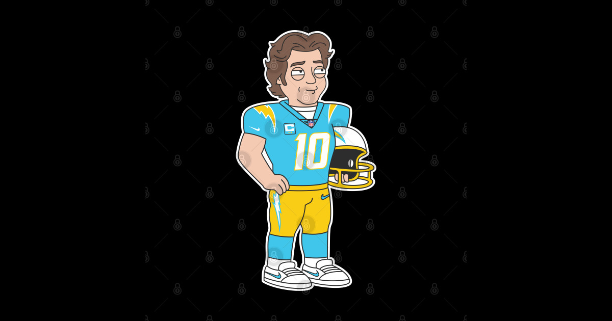 Justin Herbert Chargers Cartoon - Justin Herbert - Sticker | TeePublic