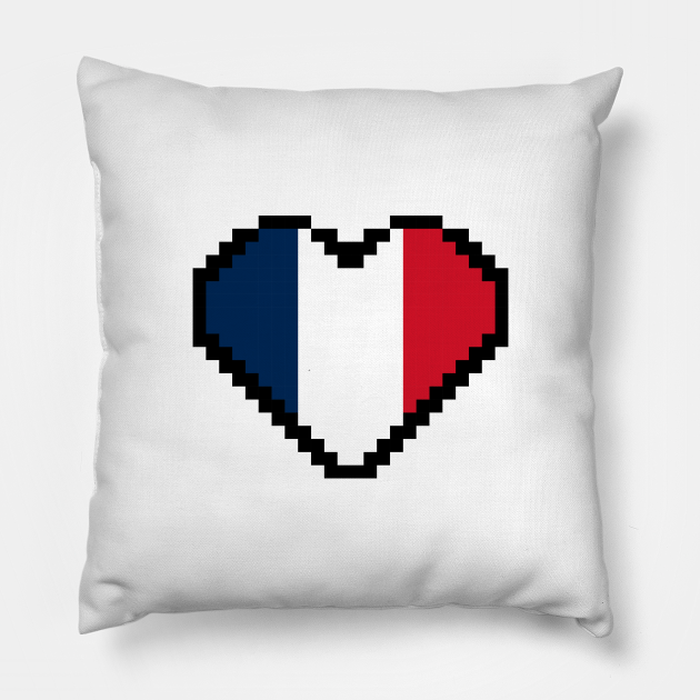 French Flag Pixel Art, France Flag pixel art - French - Pillow | TeePublic