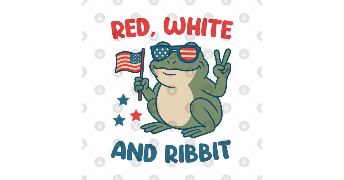 Red, White and Ribbit Frog Patriotic Anti ICE - Red White And Ribbit ...
