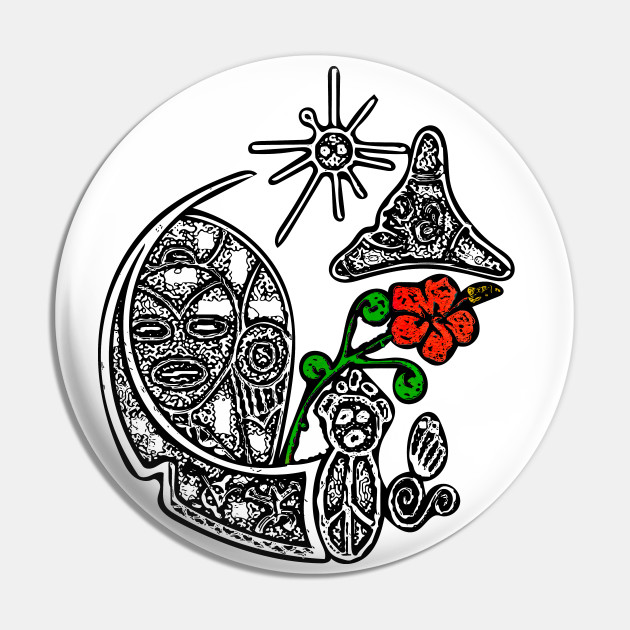 Puerto Rico Indigenous Symbols - Puerto Rico - Pin | TeePublic