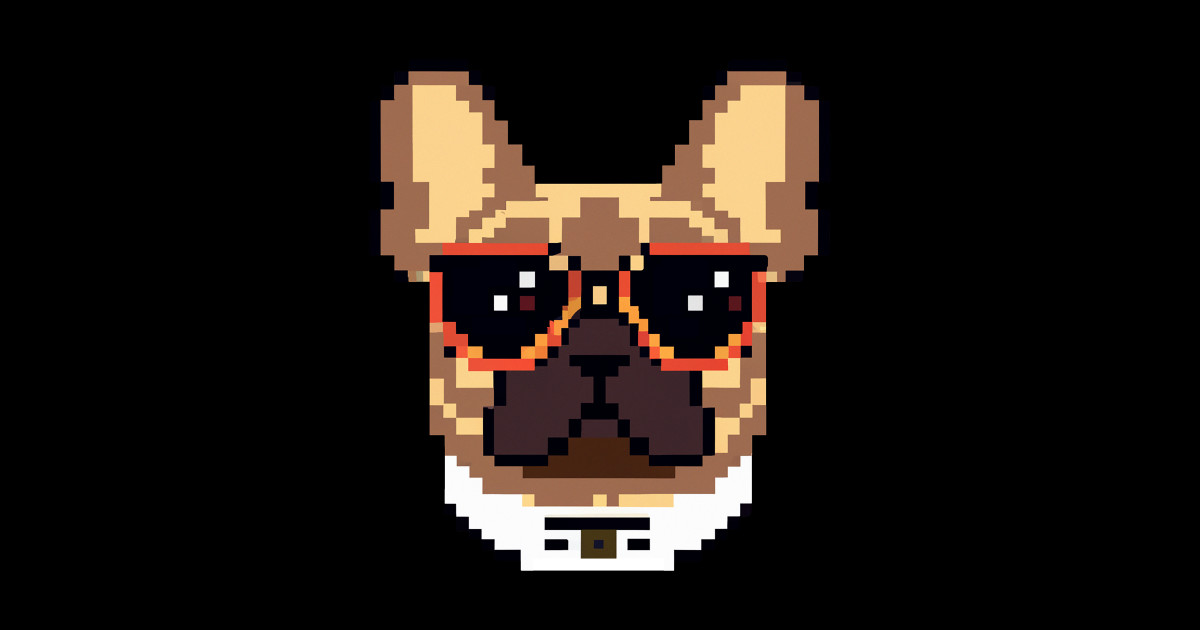 Pixel Art Frenchie Dog Lover Frenchie - French Bulldog - Sticker ...