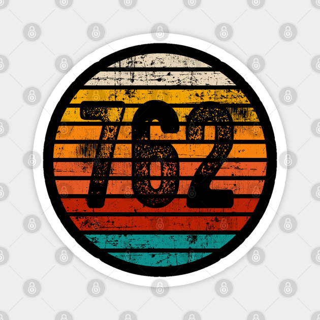 Distressed Vintage Sunset 762 Area Code - Area Code - Magnet | TeePublic