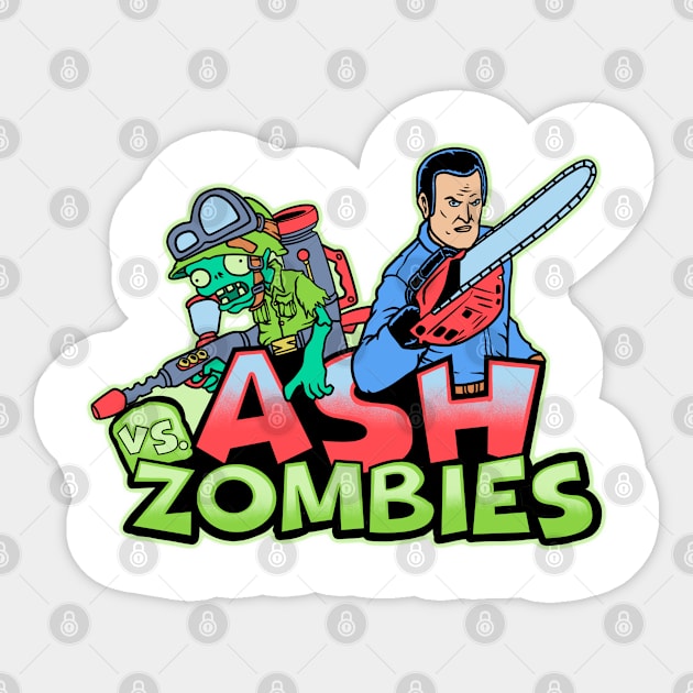 Ash vs Zombies - Plants Vs Zombies - Sticker | TeePublic