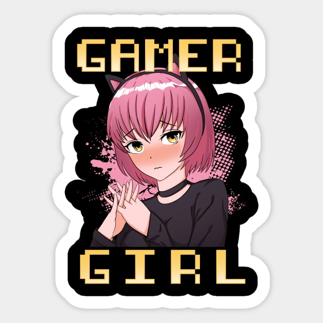 Gamer Girl Anime Cosplay - Gift - Sticker | TeePublic