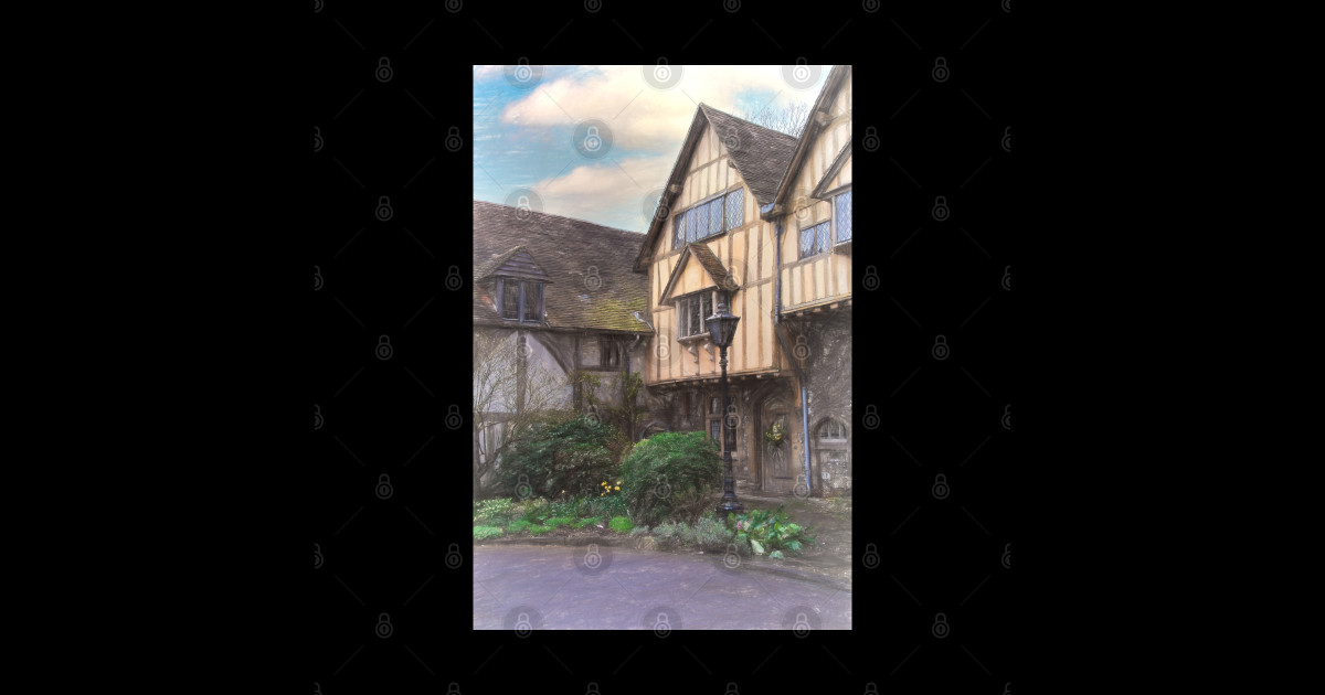 A Medieval Corner of Winchester - Medieval Buildings - Sticker | TeePublic