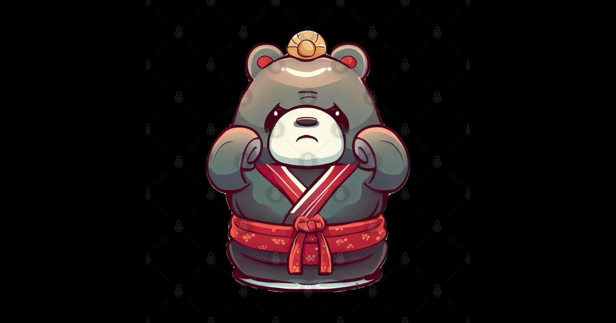 Sumo Bear Kumo Japanese Wrestling Yokozuna Wrestler - Sumo - Sticker ...