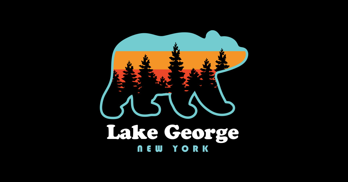 Lake George New York Bear - Lake George - Sticker | TeePublic