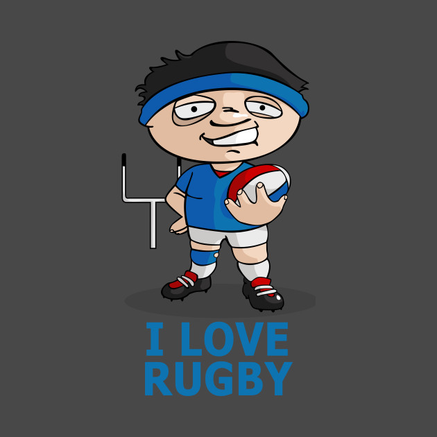 I love Rugby - Caricature - T-Shirt | TeePublic