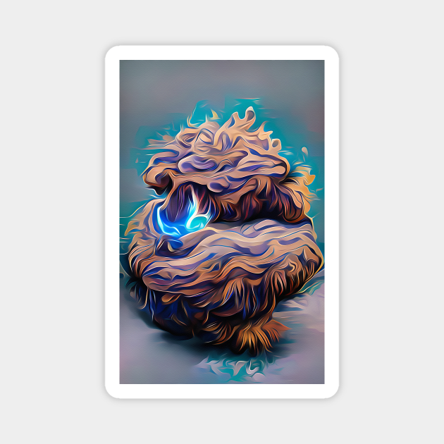 Blue Hairy Inflated Bioluminescent Nug 420 Weed - Nugs - Magnet | TeePublic