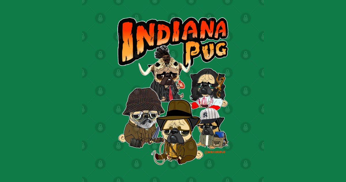 Indiana pug - Indiana Jones - T-Shirt | TeePublic