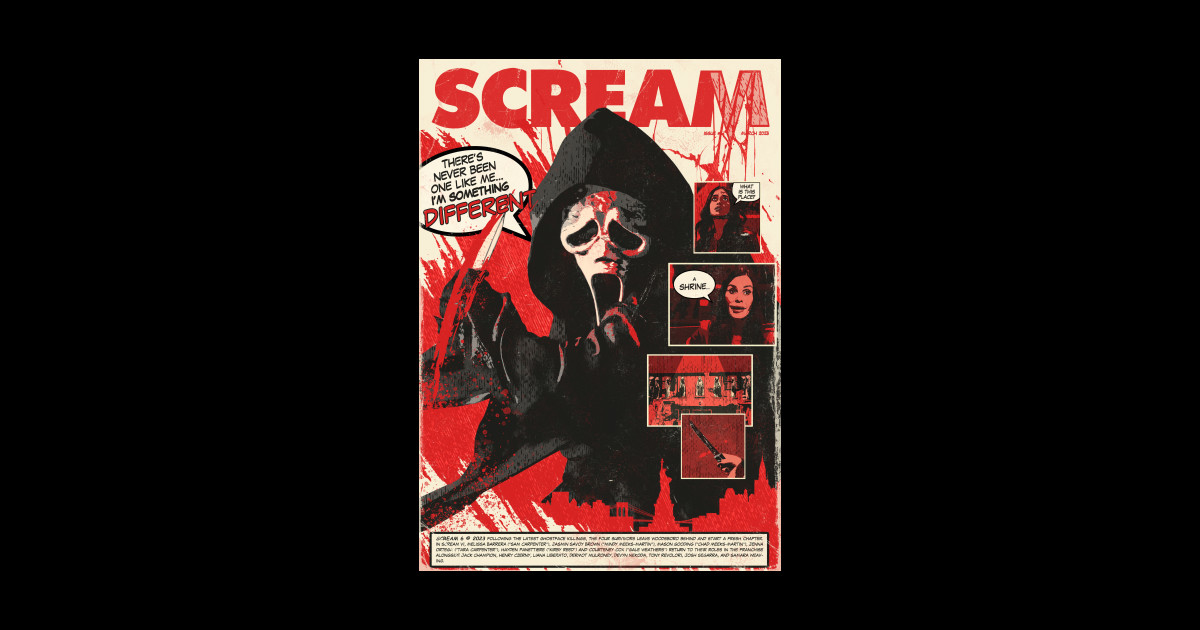 Horror Movie Comic Cover - Scream - Sticker | TeePublic