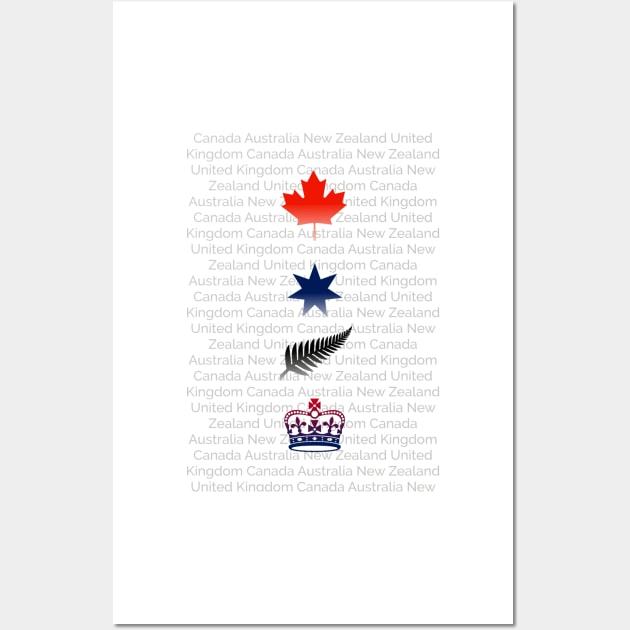 CANZUK: National Symbols With Background Names - Canzuk - Posters and ...