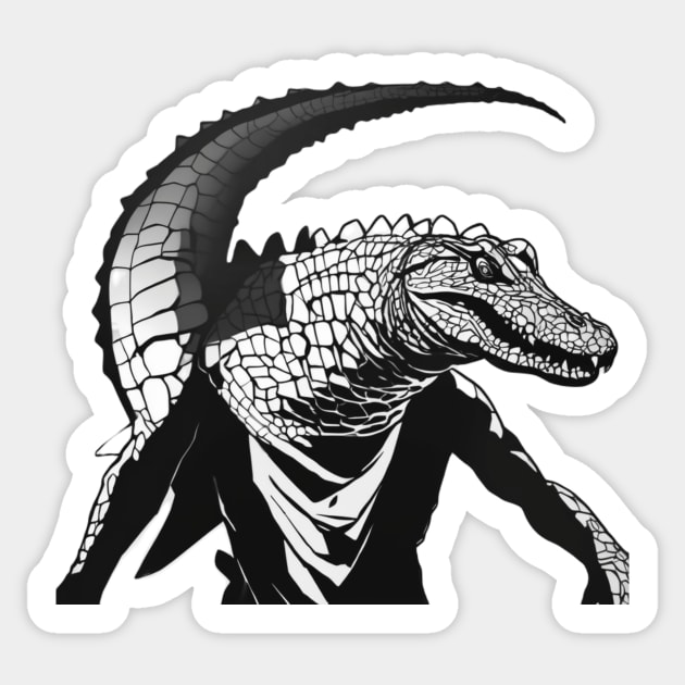 Alligator Shadow Silhouette Anime Style Collection No. 97 - Digital Art ...