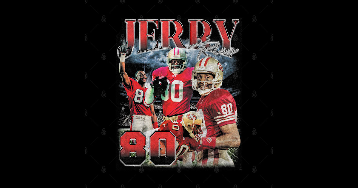 Jerry Rice Vintage Bootleg - Jerry Rice - Sticker | TeePublic