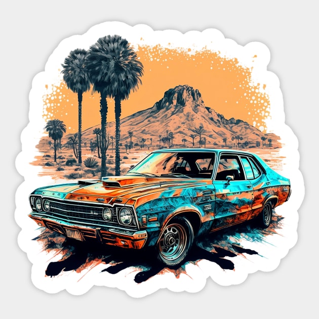 70s Desert Muscle Car - Muscle Cars - Sticker | TeePublic
