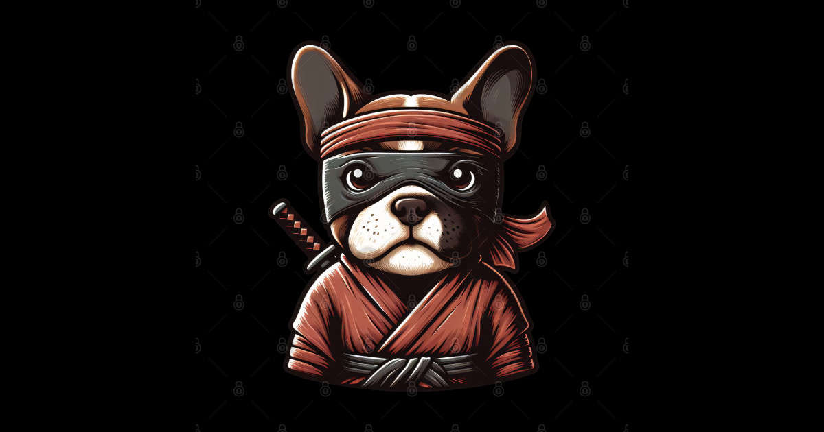 Ninja french bulldog - French Bulldog - Sticker | TeePublic
