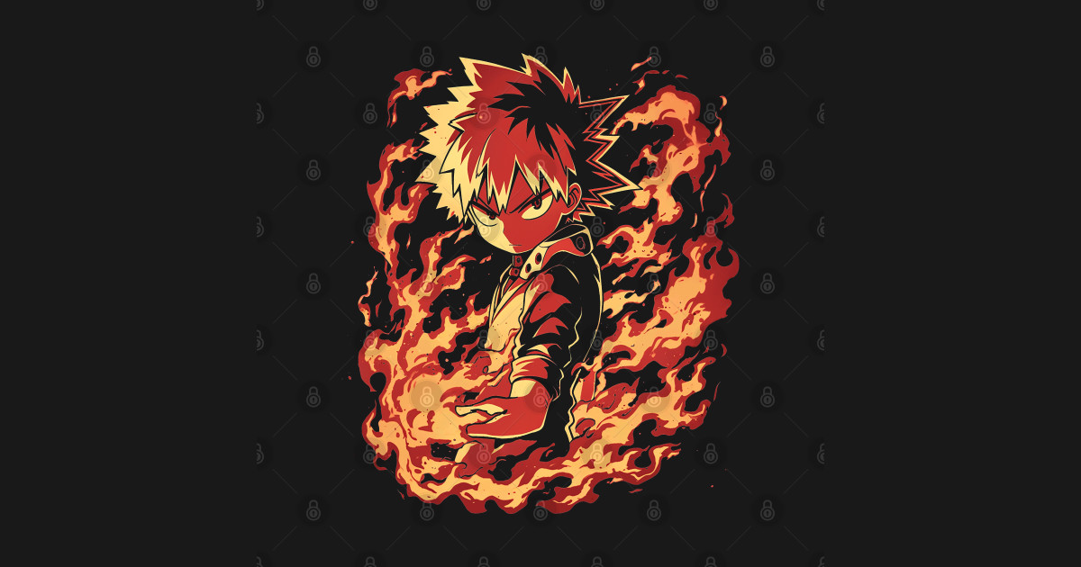 Katsuki Bakugo Flame Quirk My Hero - Katsuki Bakugo - T-Shirt | TeePublic