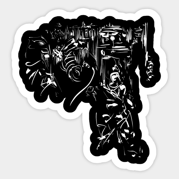 Feudal Japan / abstract medieval city architecture - Japan - Sticker ...