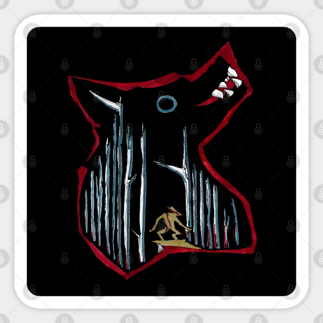 nocturne werewolf in the dark night ecopop - Werewolf - Sticker | TeePublic