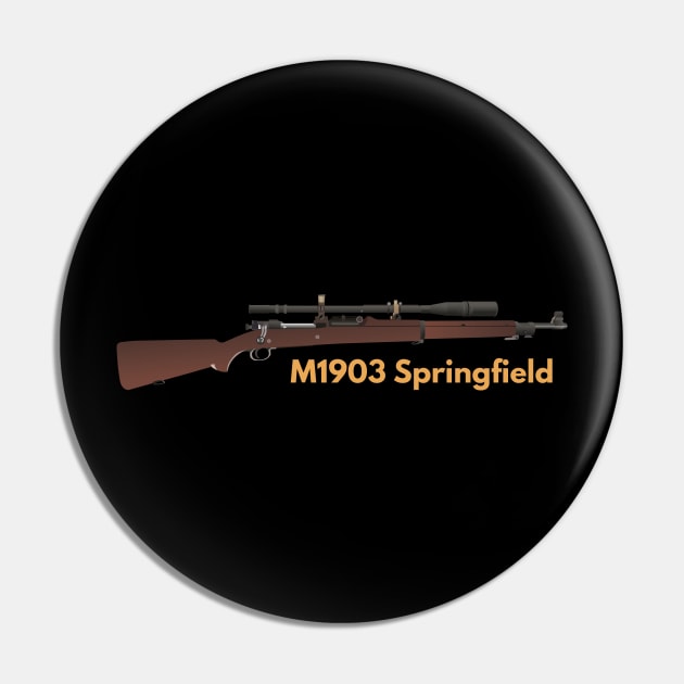 M1903 Springfield Sniper Rifle - Sniper Rifle - Pin | TeePublic