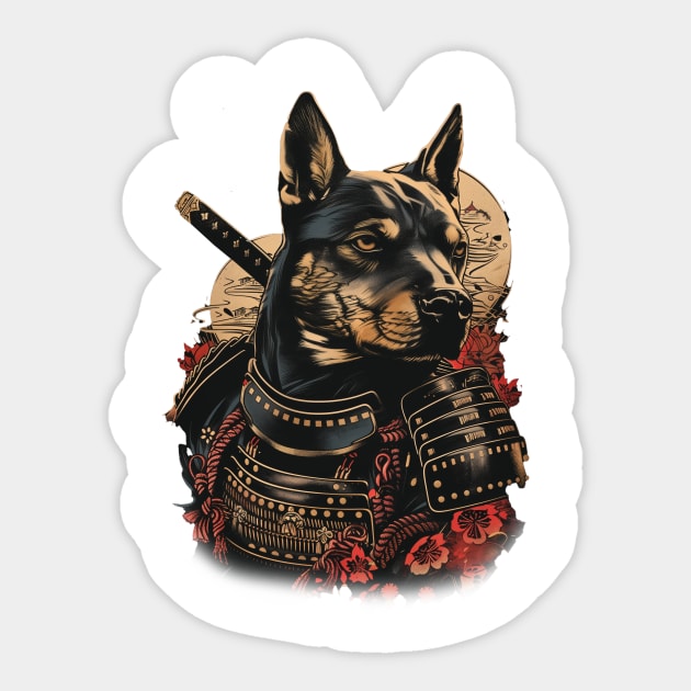 Samurai Pitbull Dog Warrior - Samurai Dog - Sticker | TeePublic