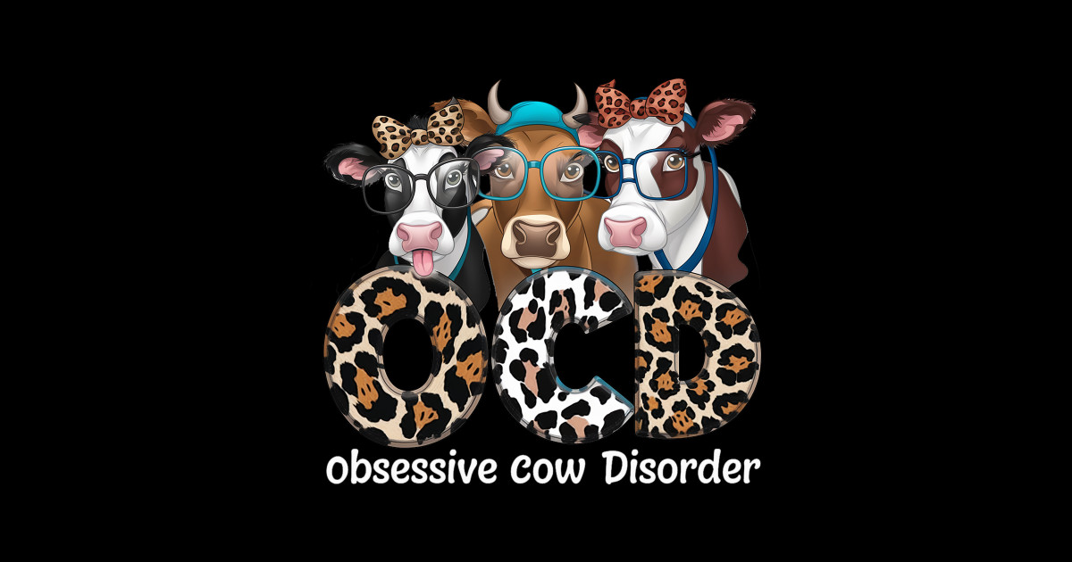 Obsessive Cow Disorder Cute Animal Lovers Sweatshirt, Patterned ...