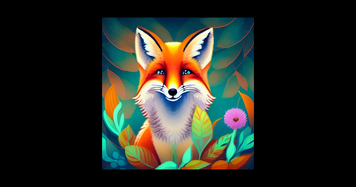 Smiling Fox - Popping Up from the Plants - Fox - Posters and Art Prints ...