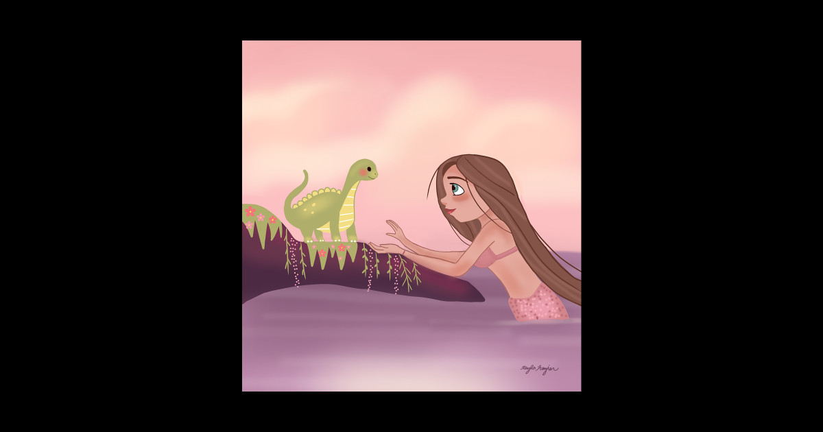 Mermaid and dinosaur - Mermaid - Sticker | TeePublic