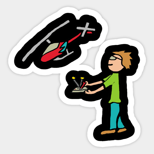 RC Helicopter Flying - Helicopter - Sticker | TeePublic