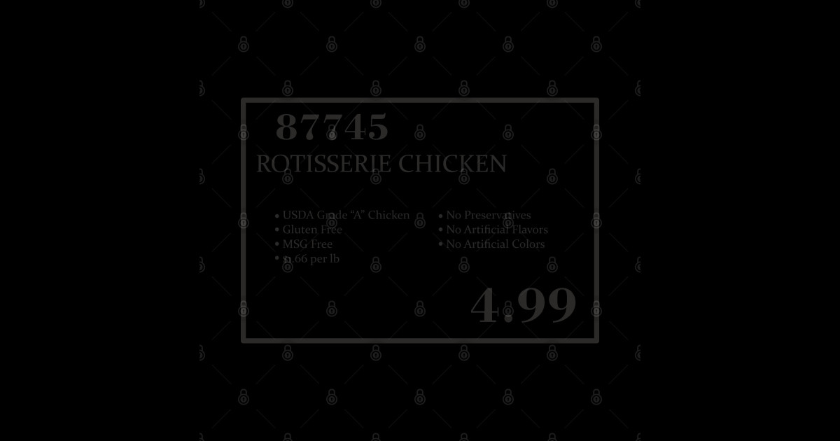 barcode Costco rotisserie chicken label 87745 - Costco - Posters and ...