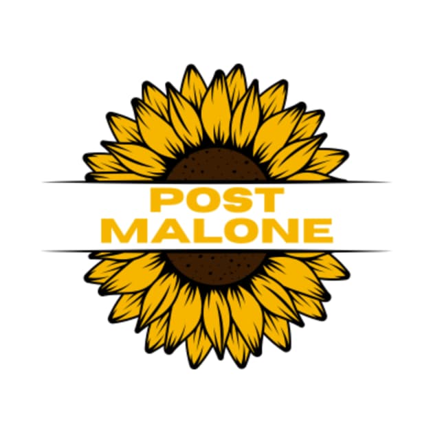 Malone sunflower text logo - Post Malone Rapper - T-Shirt sold by Tory ...
